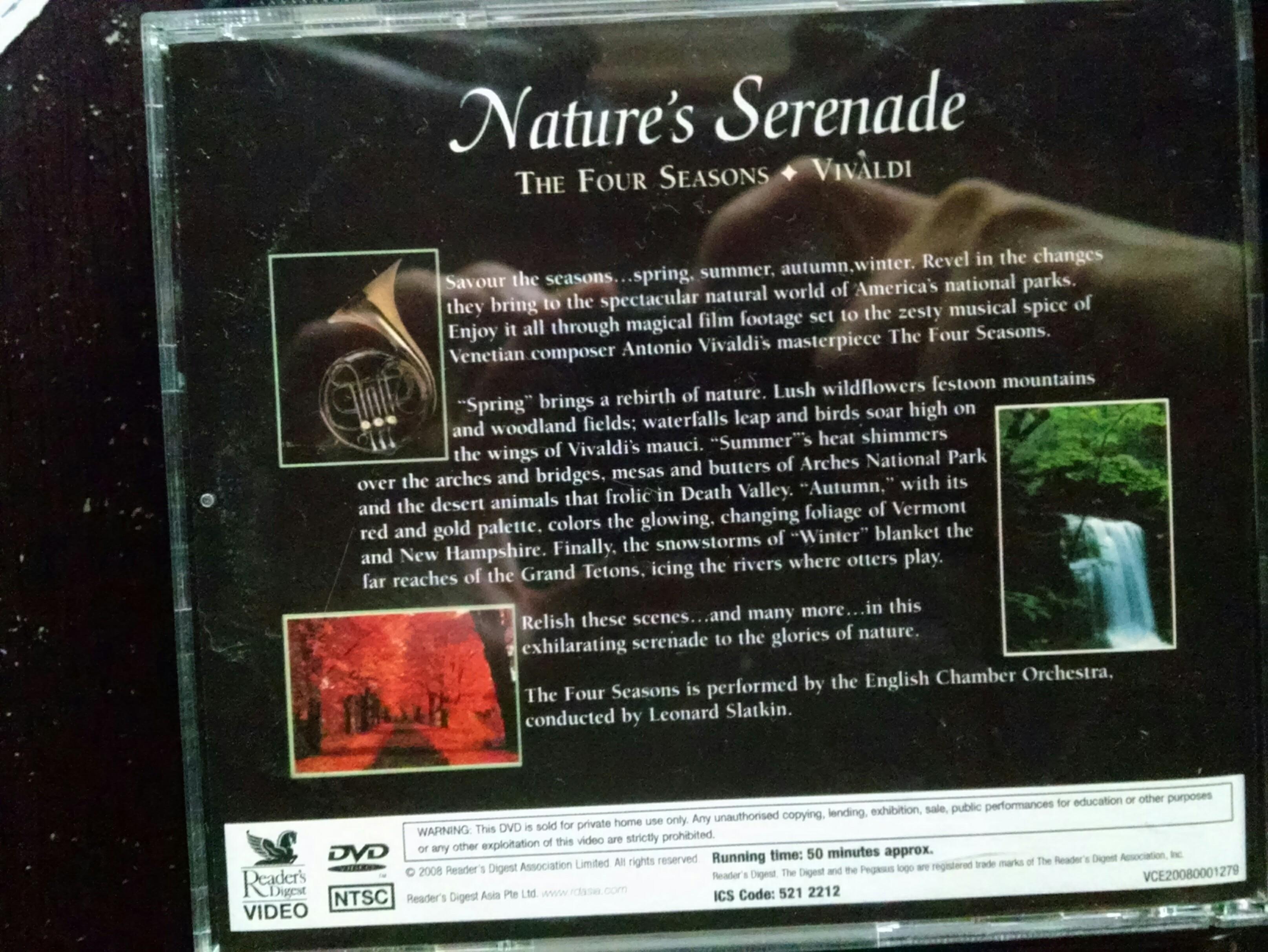 Nature Serenade DVD, Hobbies & Toys, Music & Media, CDs & DVDs on Carousell
