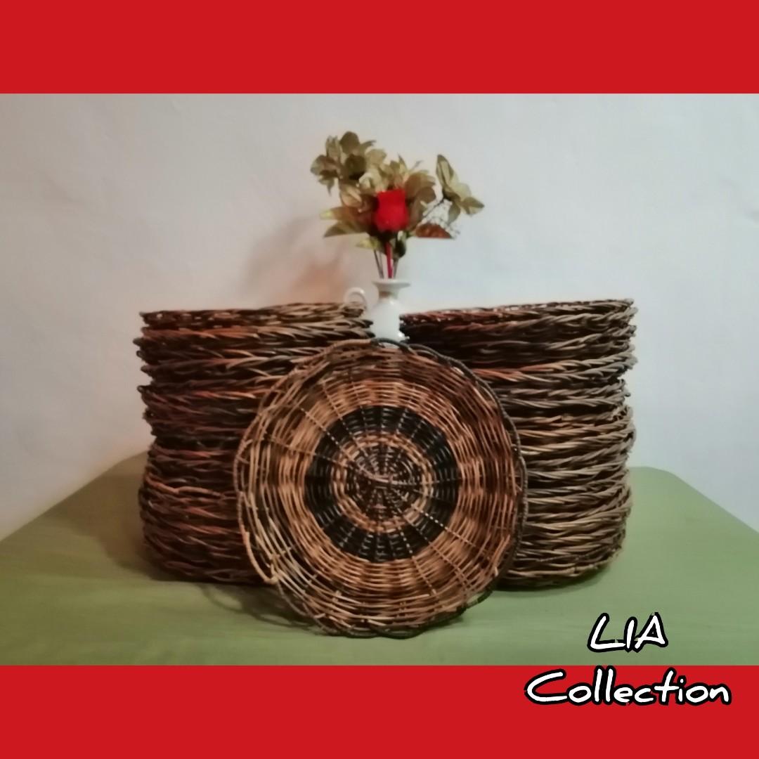 Party Materials || Wicker Native Plates || 41 pcs of Rattan Paper Plate ...