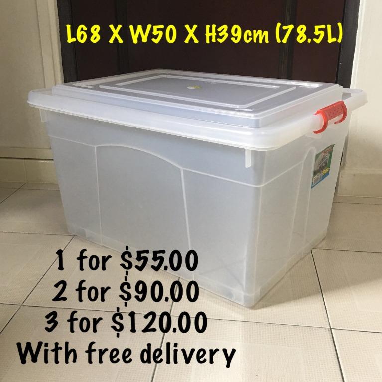 Toyogo Storage Box (45.5 & 78.5L), Furniture & Home Living, Home ...