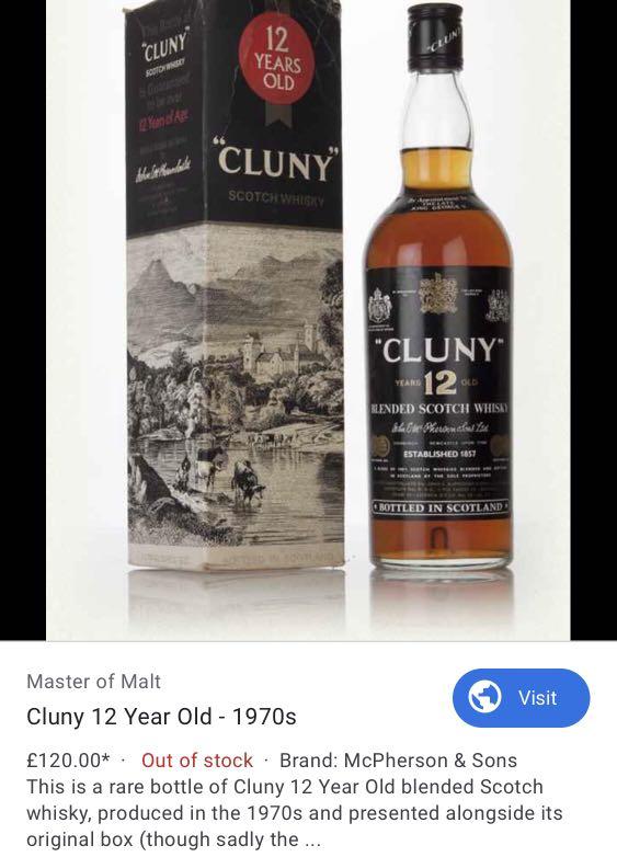 1970 Cluny 12 Scotch Whisky Vintage 750ml, Food & Drinks, Alcoholic Beverages on Carousell