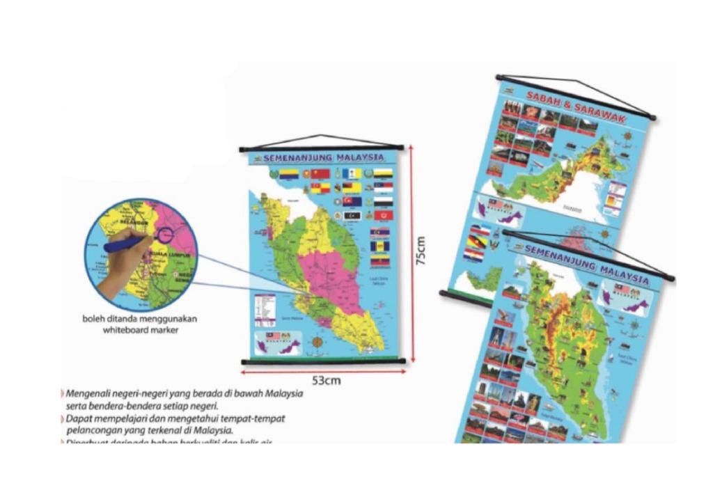 A- Peta - Peta Malaysia, Everything Else, Others on Carousell