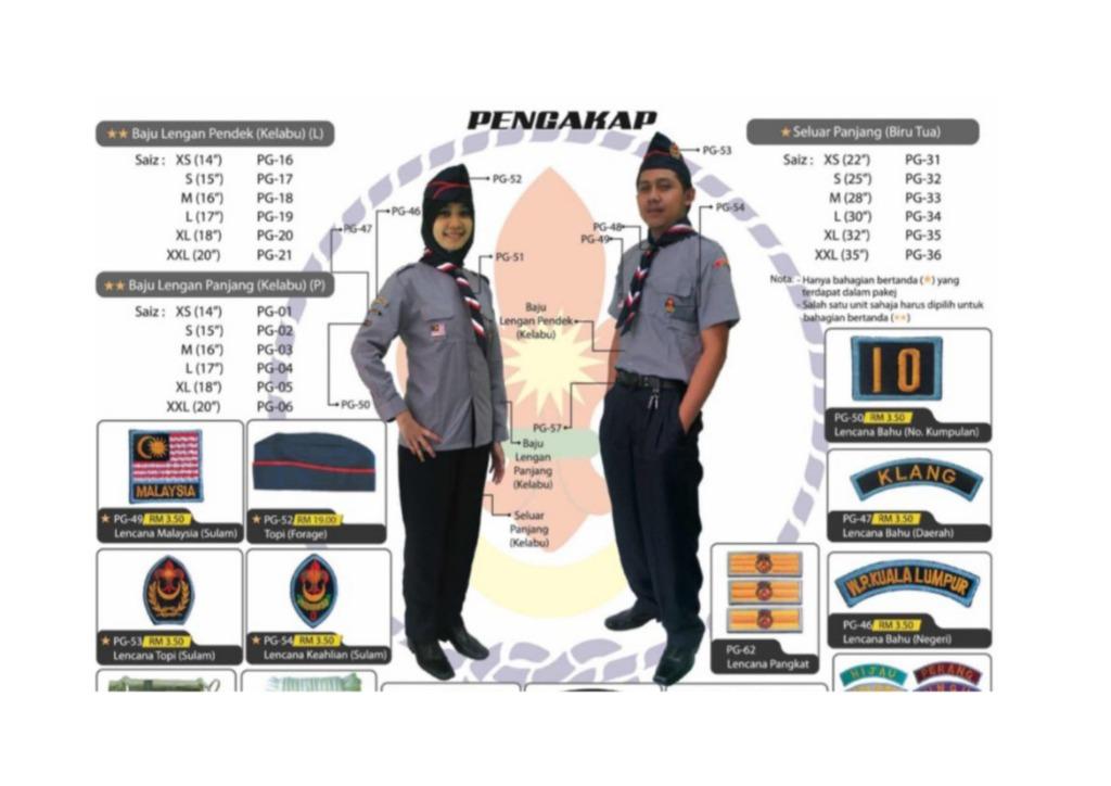 A- Set Lengkap Uniform Pengakap, Sports Equipment, Sports & Games ...