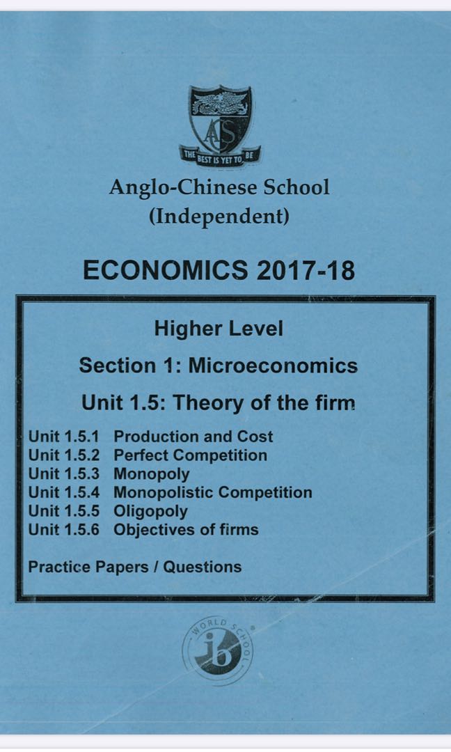 ACSI IB Microeconomics (theory of the firm) textbook, Books ...