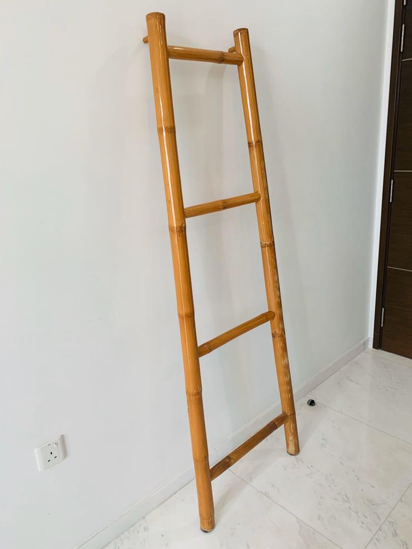 Bamboo ladder rack, Furniture & Home Living, Furniture, Shelves ...