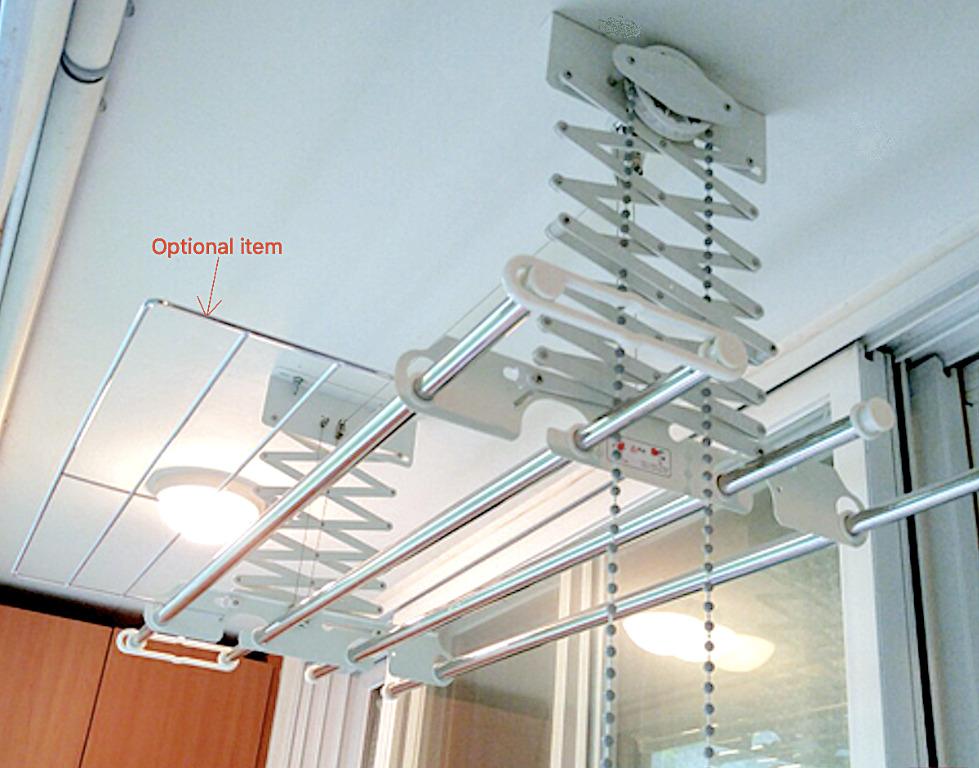 Ceiling mount laundry pole system, Furniture & Home Living, Bathroom ...