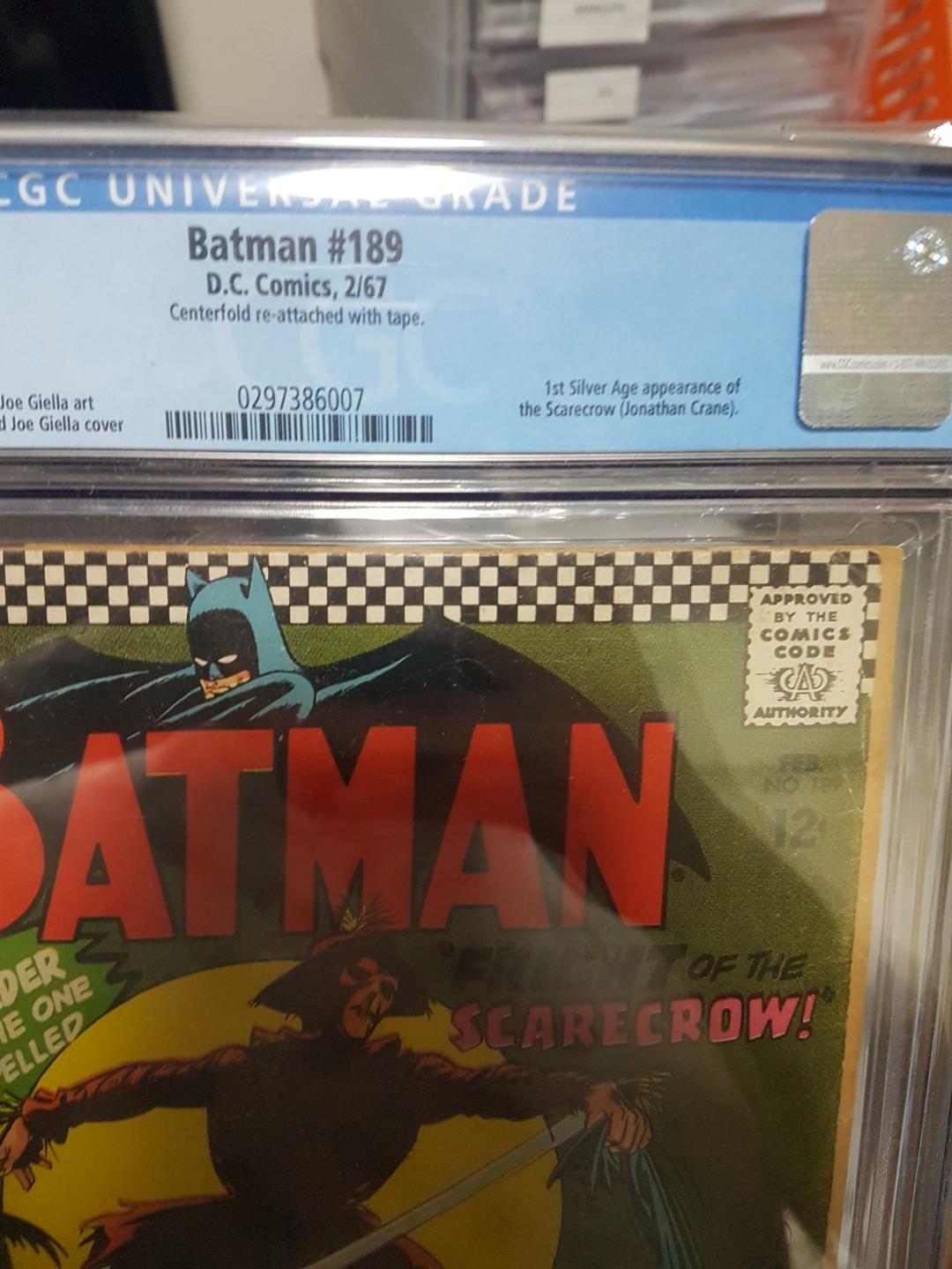 Cgc batman #189 (first appearance of scarecrow), Hobbies & Toys ...