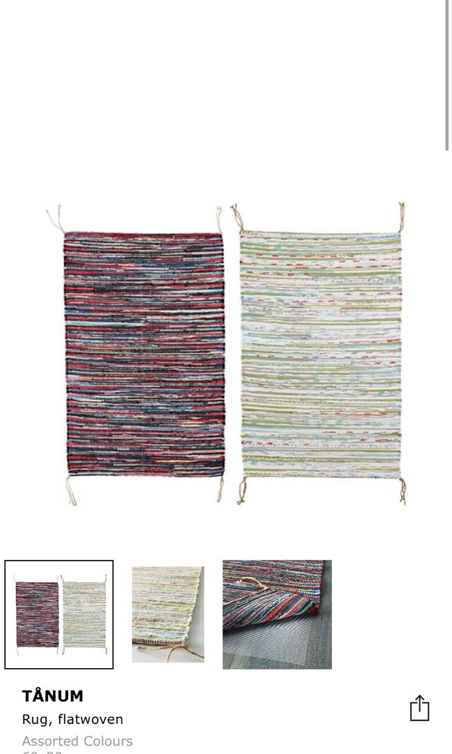 IKEA rug Tanum, Furniture & Home Living, Home Decor, Carpets, Mats ...