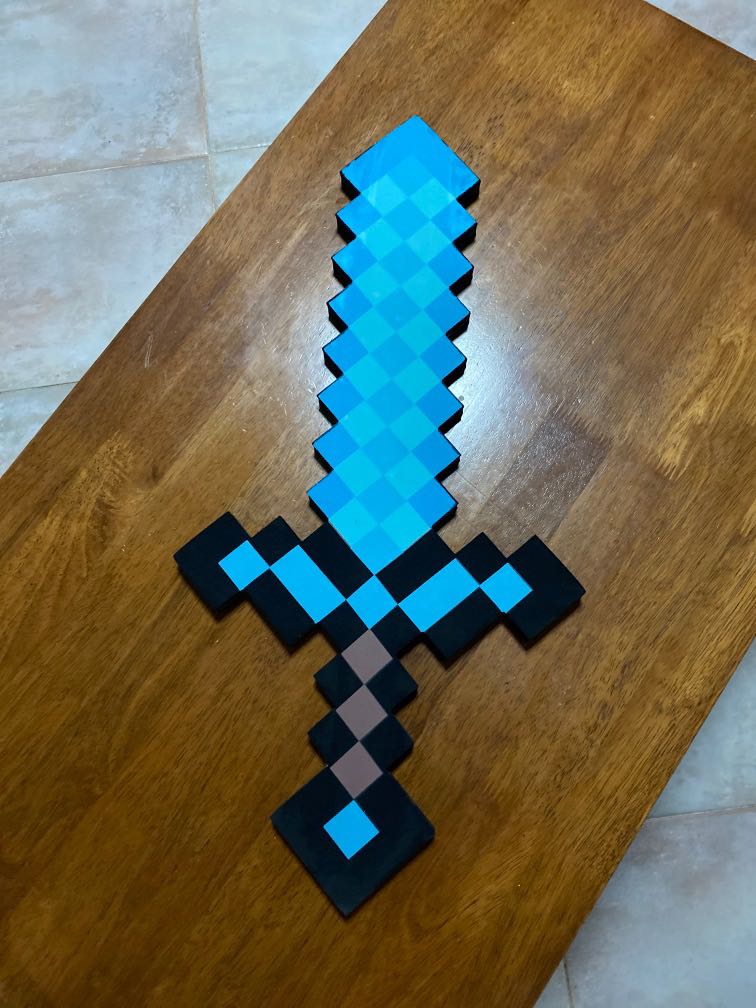 Minecraft Foam Diamond Sword, Free Items on Carousell