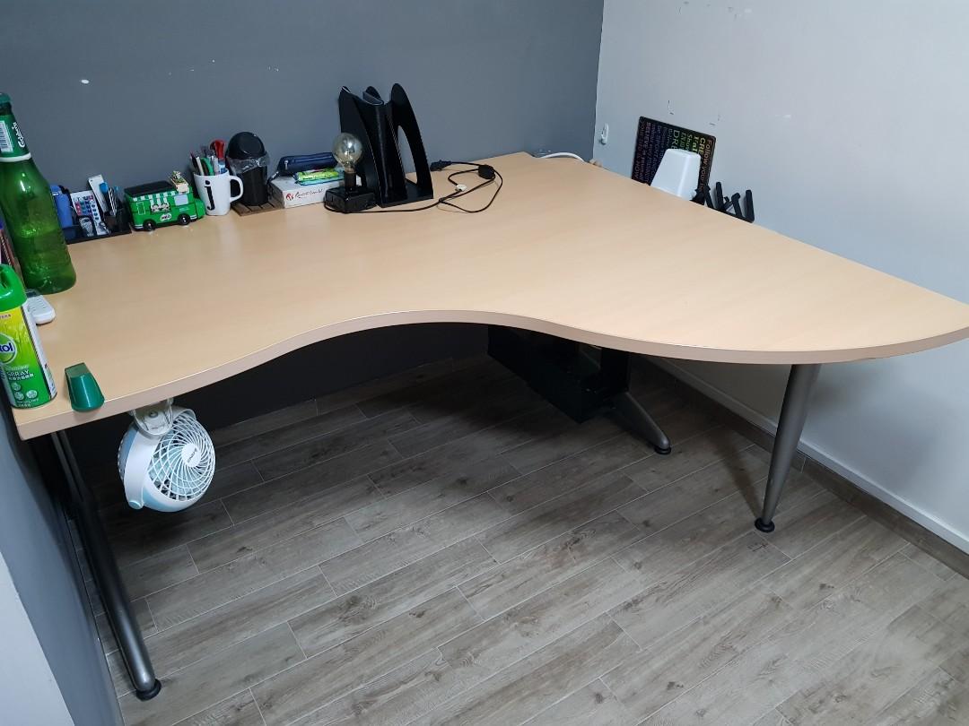 Steelcase L-Shaped Office Table, Furniture & Home Living, Furniture ...