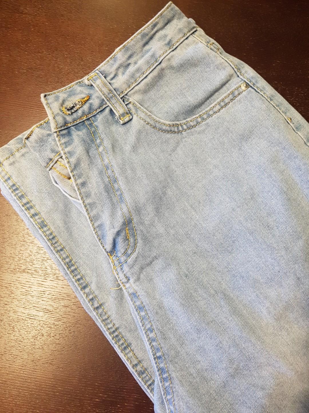 ulzzang boyfriend jeans light blue, Women's Fashion, Bottoms, Jeans ...