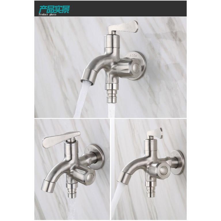 304 stainless steel double taps Multifunctional BATHROOM LAUNDRY TWO ...