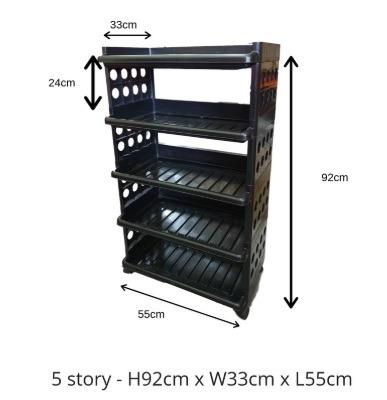 4 or 5 Rak Kasut Plastik, Plastic Shoe Rack w wheels, Furniture & Home ...