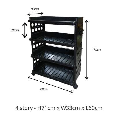4 or 5 Rak Kasut Plastik, Plastic Shoe Rack w wheels, Furniture & Home ...