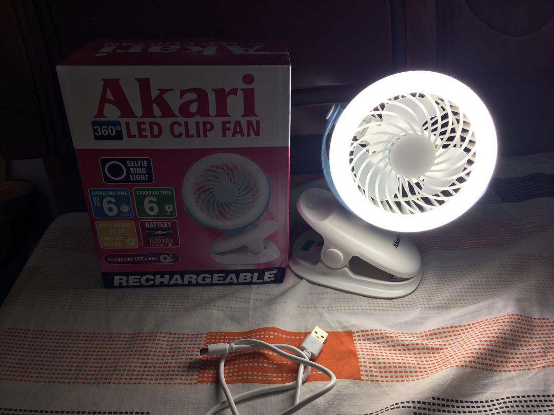 Akari Led Clip Fan, Furniture & Home Living, Lighting & Fans, Fans on ...