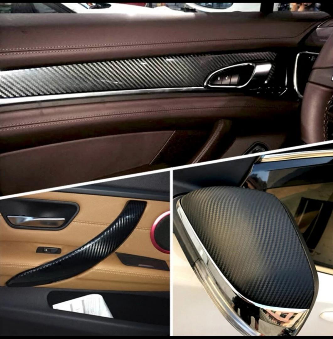 Car Interior 3D Non-Glossy Carbon Fiber Vinyl Wrap Services, Car ...