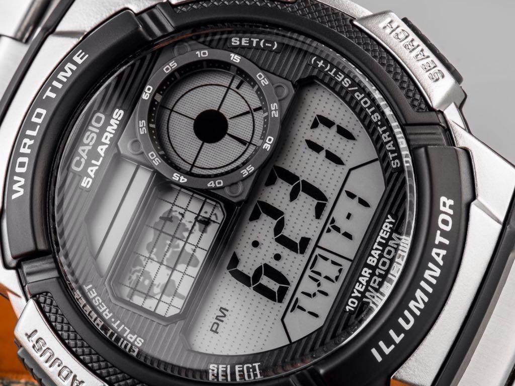 Casio Illuminator AE1000 Aircraft Digital Steel Watch AE1000WD-1A Brand ...