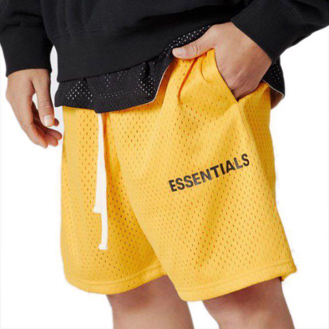FOG Essentials Yellow Mesh Shorts, Men's Fashion, Bottoms, Shorts on ...