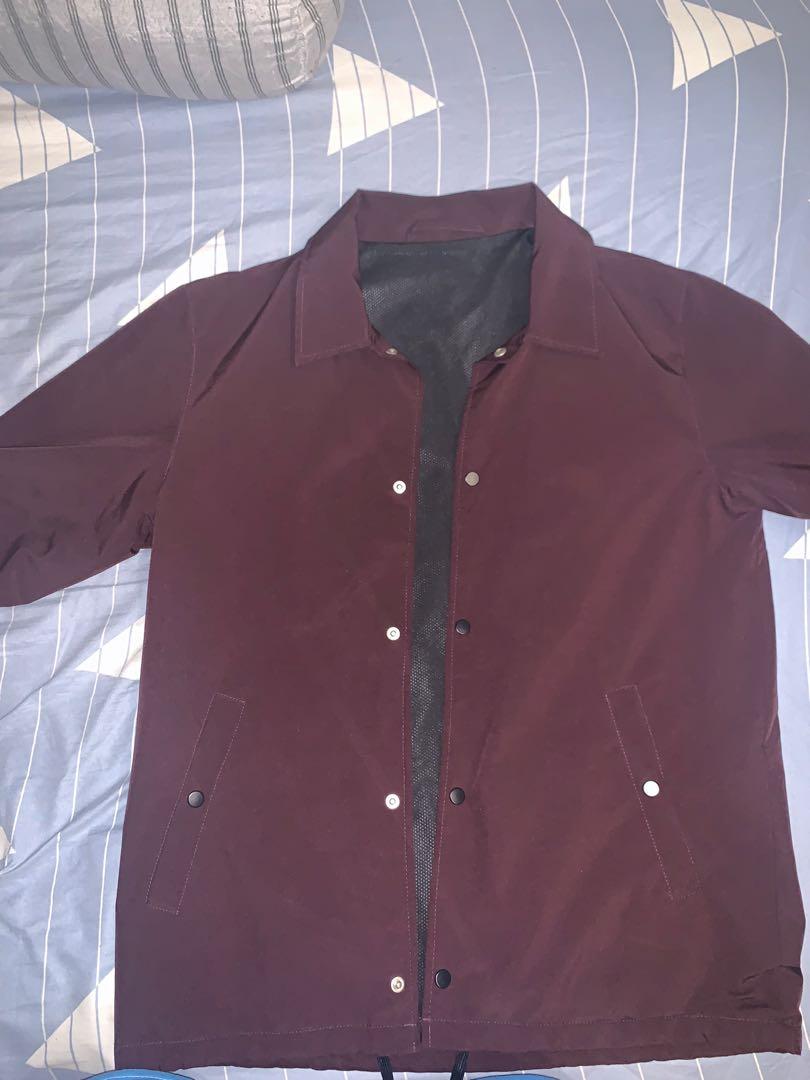 GU Maroon Coach Jacket, Men's Fashion, Coats, Jackets and Outerwear on ...