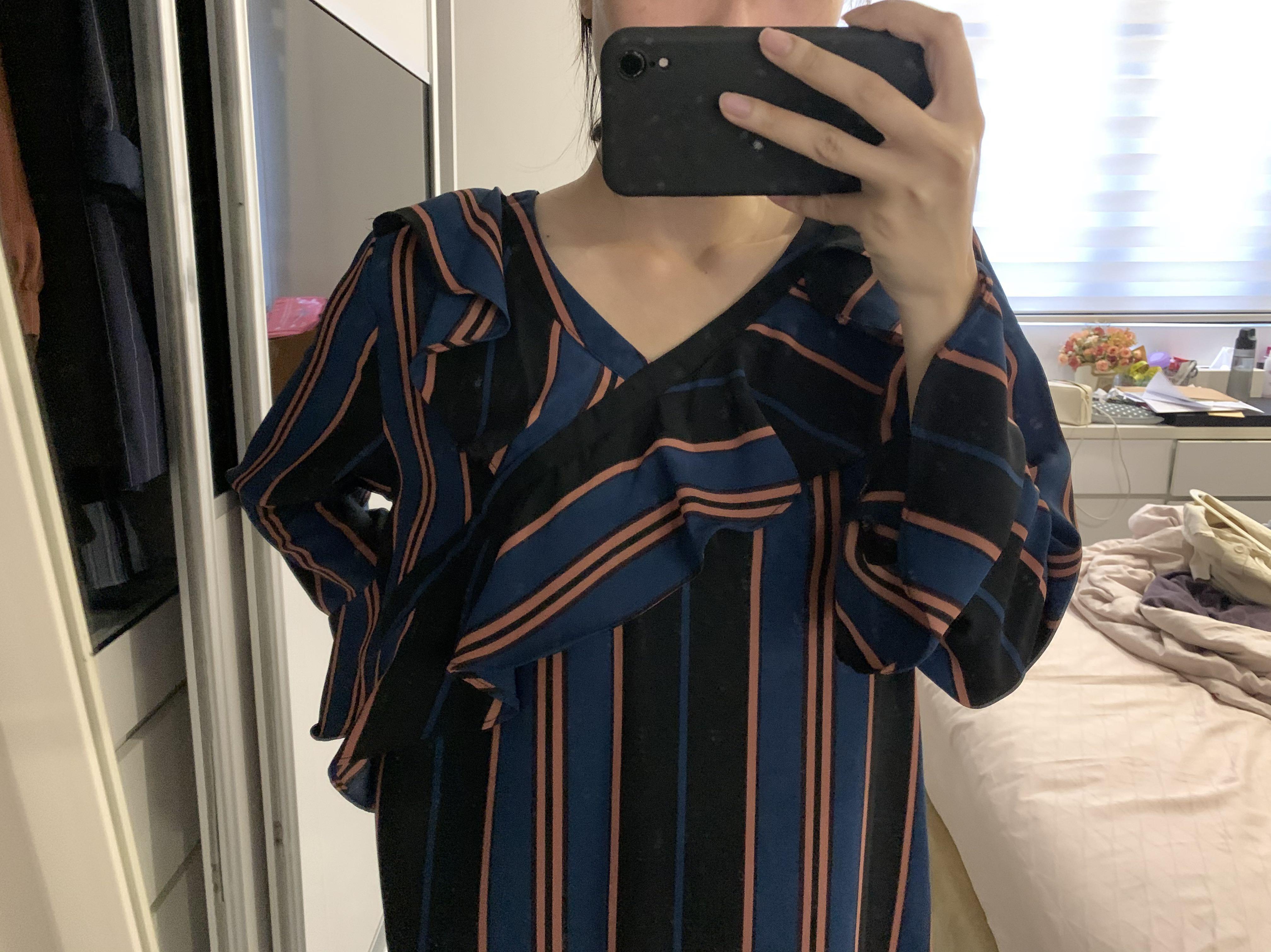 Korean inspired colourful blouse, Women's Fashion, Tops, Blouses on ...