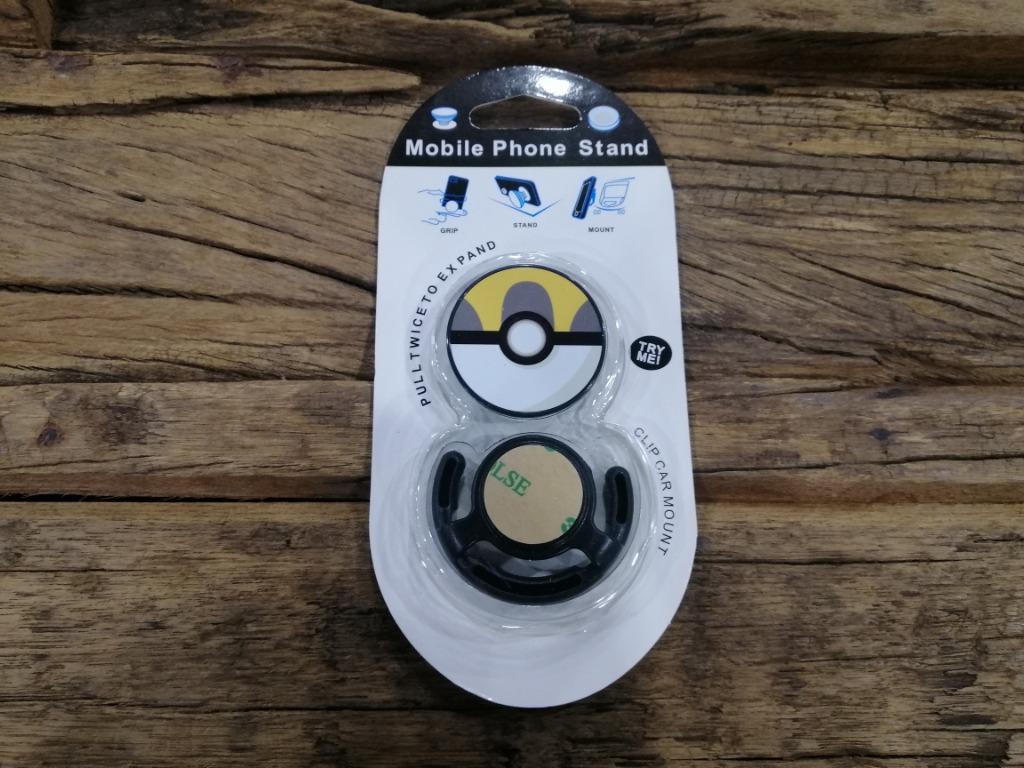 Pokeball Pop Socket Phone Stand Holder with Car Mount, Mobile Phones ...