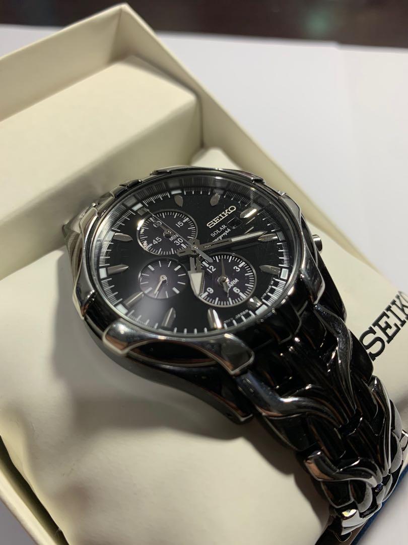 Seiko SSC139 “Excelsior” Gunmetal and Silver-tone Solar Chronograph ...