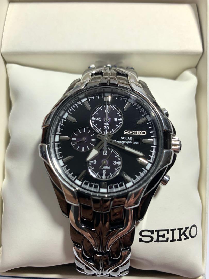 Seiko SSC139 “Excelsior” Gunmetal and Silver-tone Solar Chronograph ...