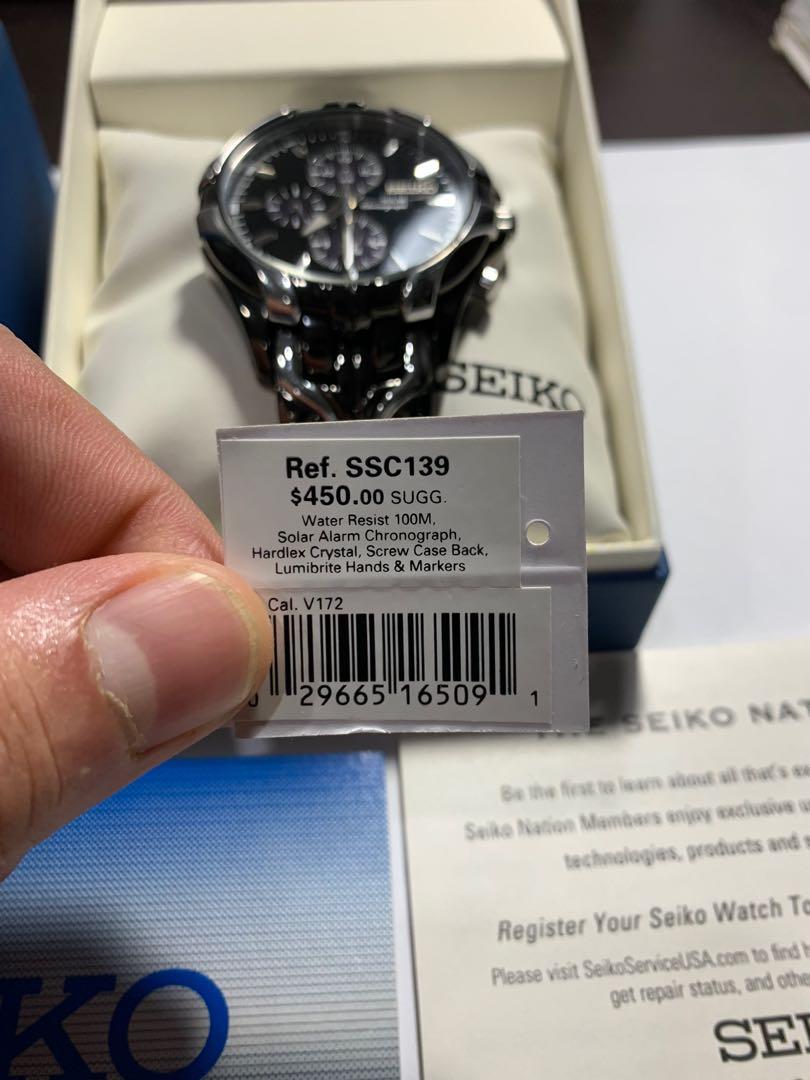 Seiko SSC139 “Excelsior” Gunmetal and Silver-tone Solar Chronograph ...