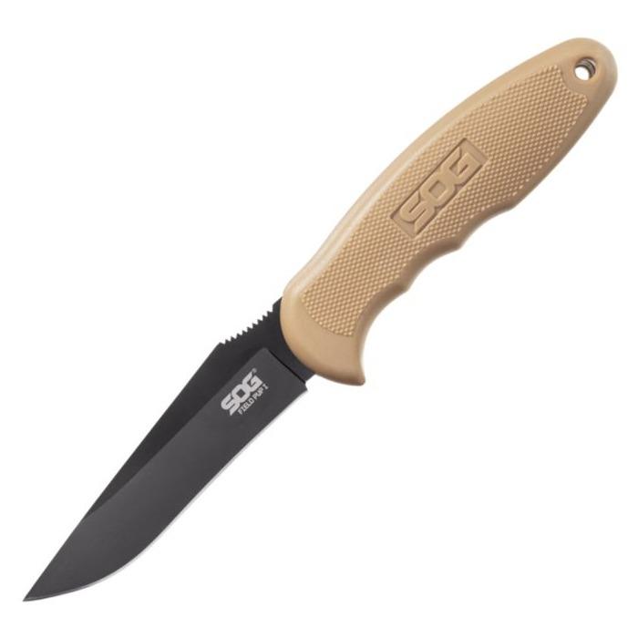 SOG Field Pup BLACK / BROWN Fixed Blade Full Tang Survival Hunting ...
