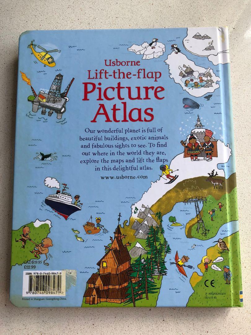 Usborne lift the flap picture atlas with giant fold up map, Hobbies ...