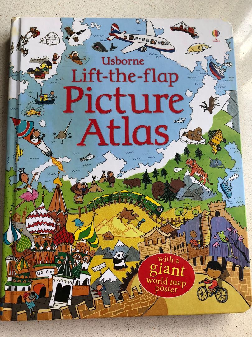 Usborne lift the flap picture atlas with giant fold up map, Hobbies ...