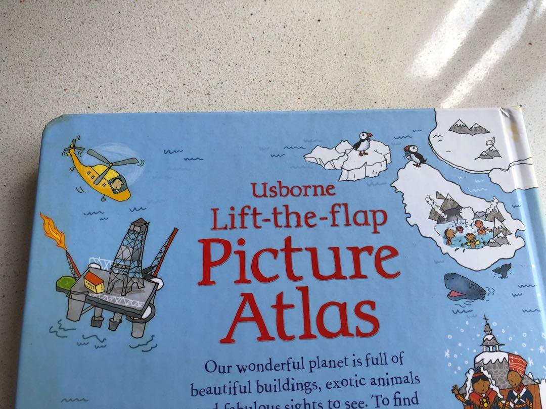 Usborne lift the flap picture atlas with giant fold up map, Hobbies ...