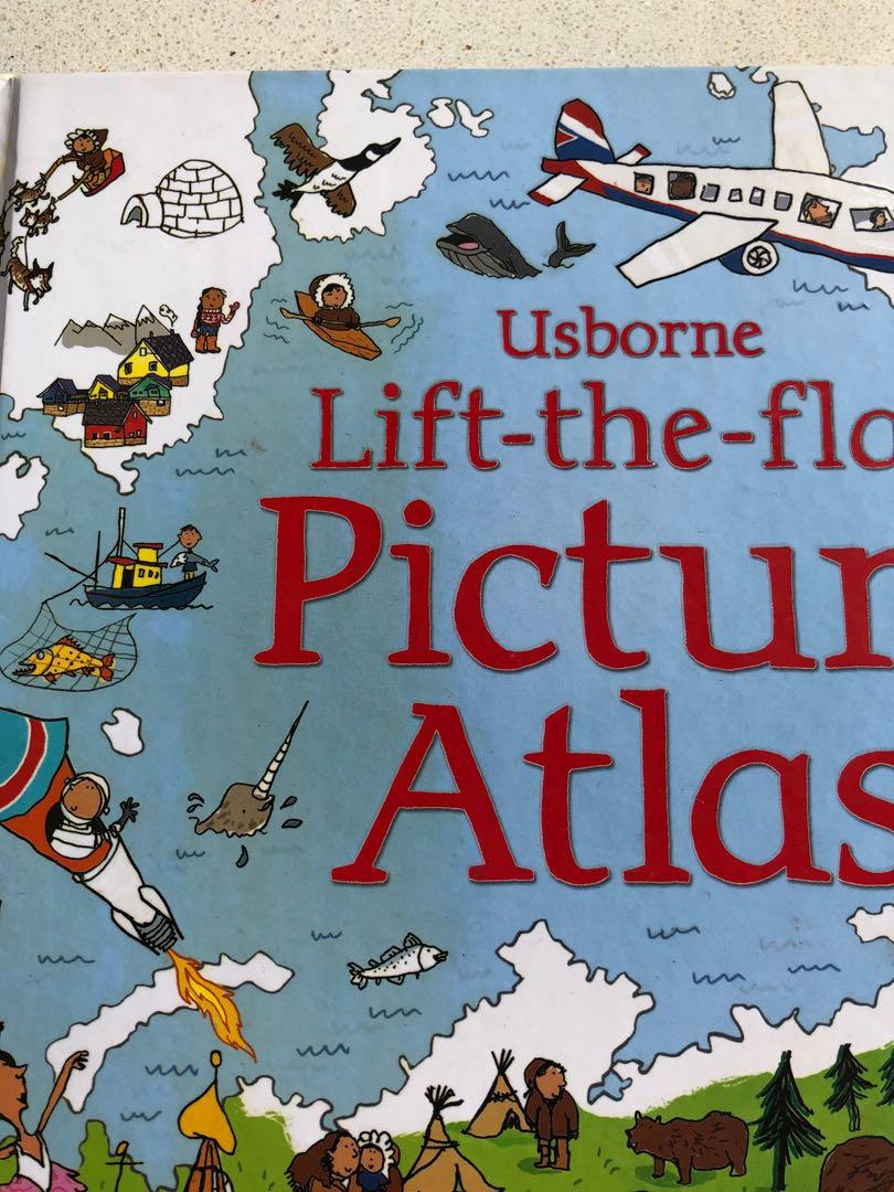 Usborne lift the flap picture atlas with giant fold up map, Hobbies ...