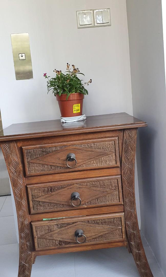 Used teak wooden drawer, Furniture & Home Living, Furniture, Tables ...