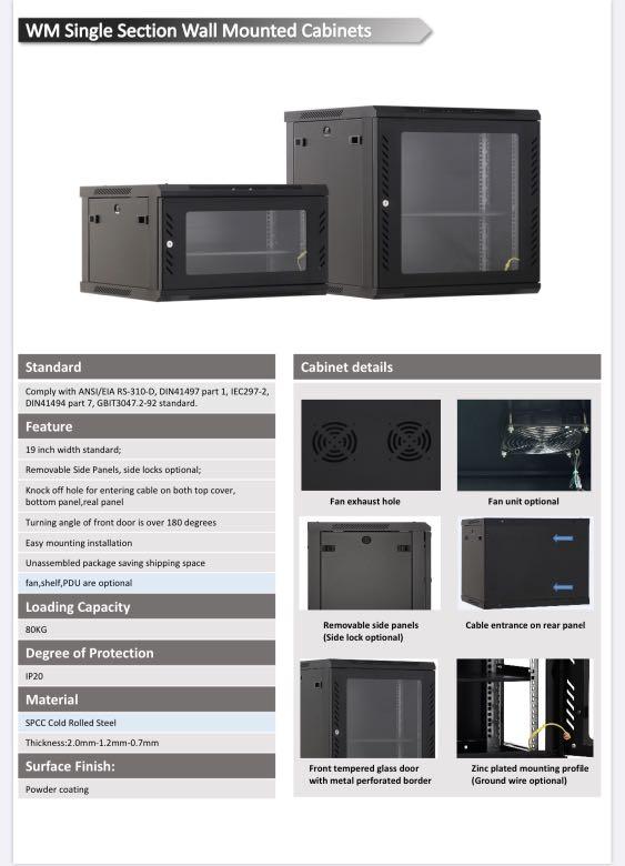 6U Server Rack [600*450mm - Tray:498*250mm - 1 Fixed Shelf] For:CCTV ...