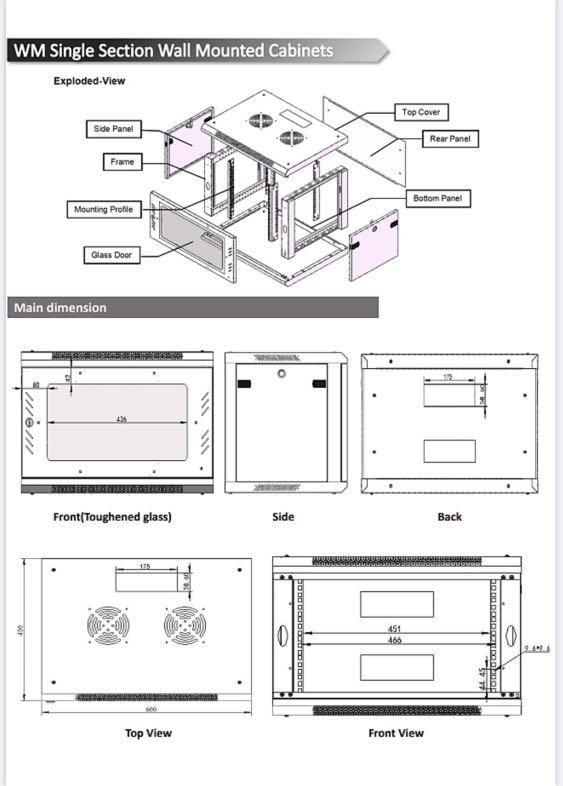 6U Server Rack [600*450mm - Tray:498*250mm - 1 Fixed Shelf] For:CCTV ...