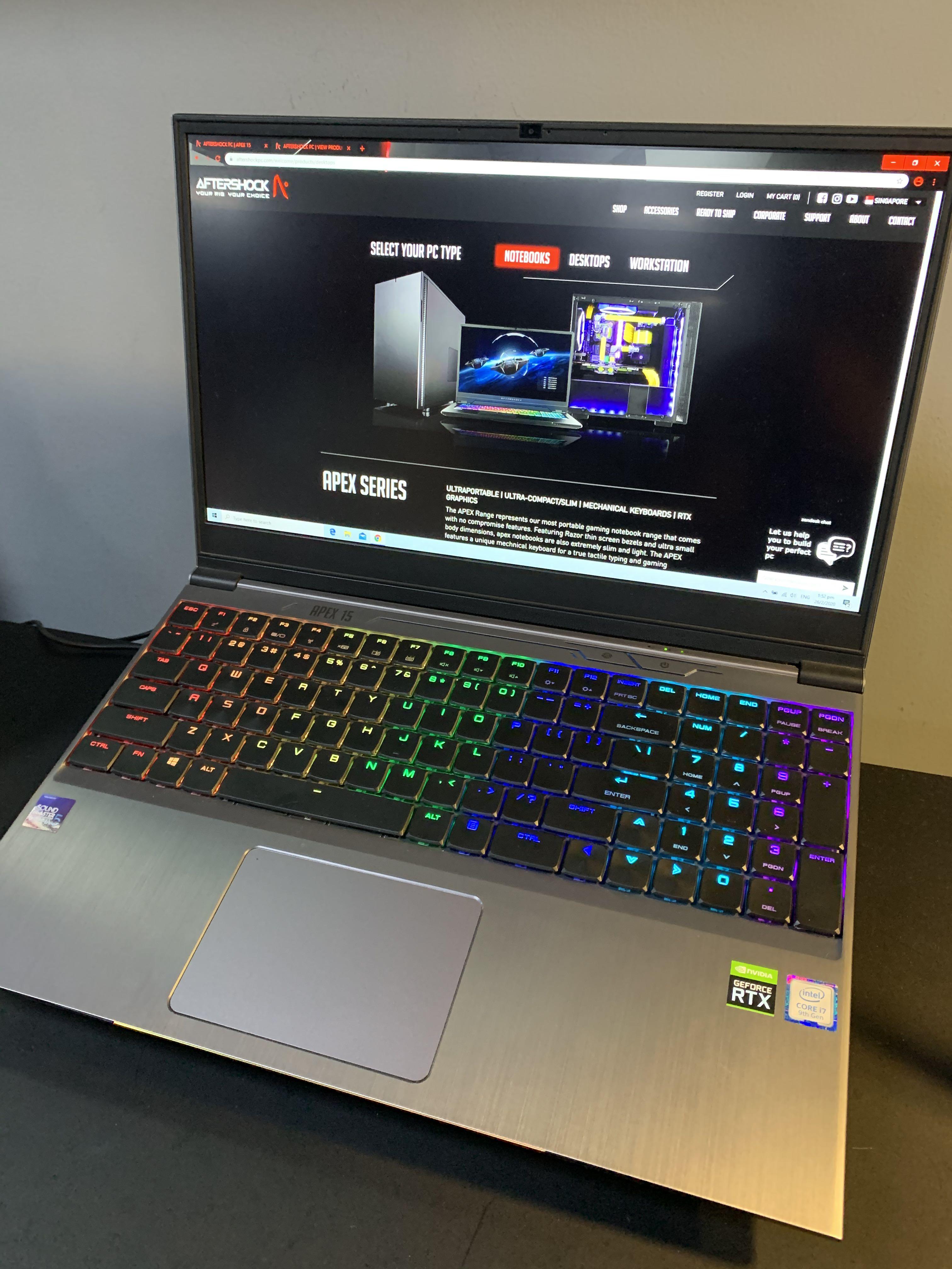 Aftershock APEX 15 powerful gaming laptop, Computers & Tech, Parts ...