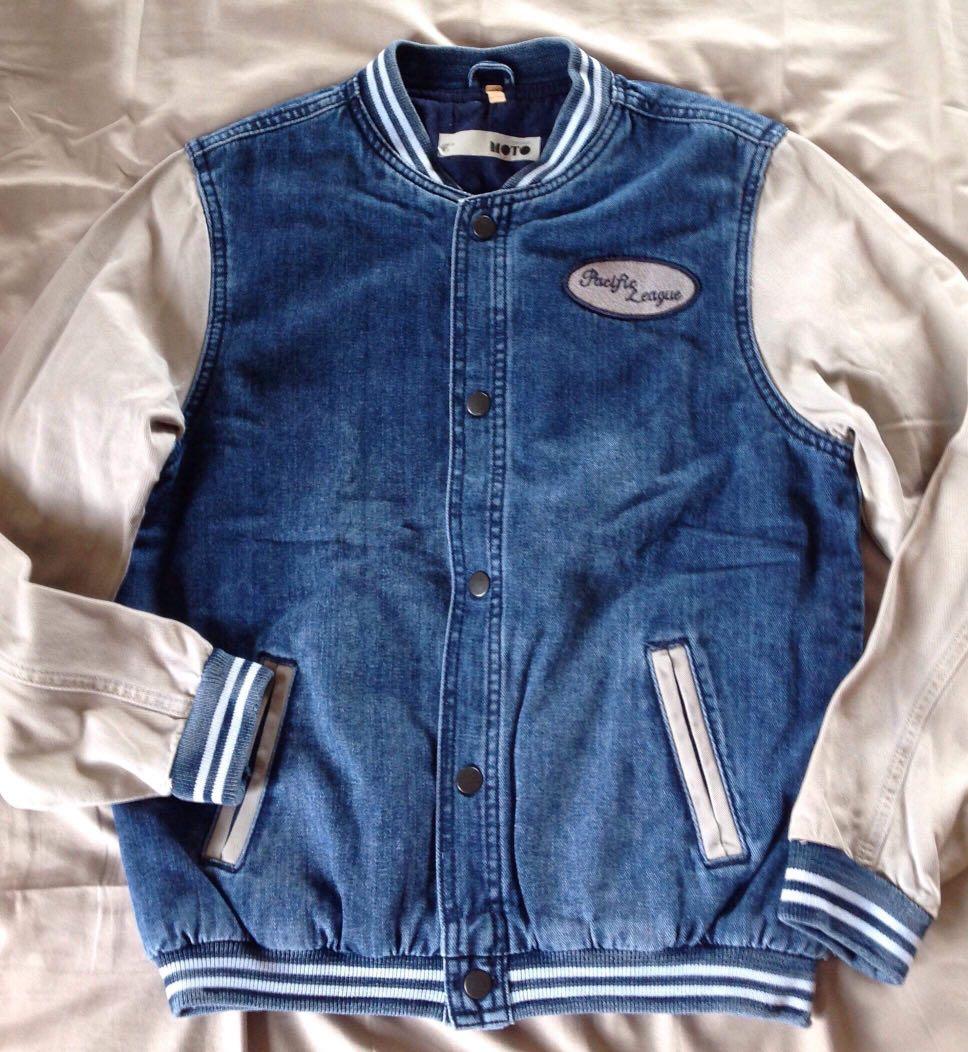Baseball Denim Jacket, Women's Fashion, Coats, Jackets and Outerwear on ...