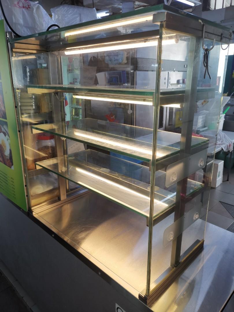 4 Tier Glass Food Display Shelf, Furniture & Home Living, Kitchenware ...