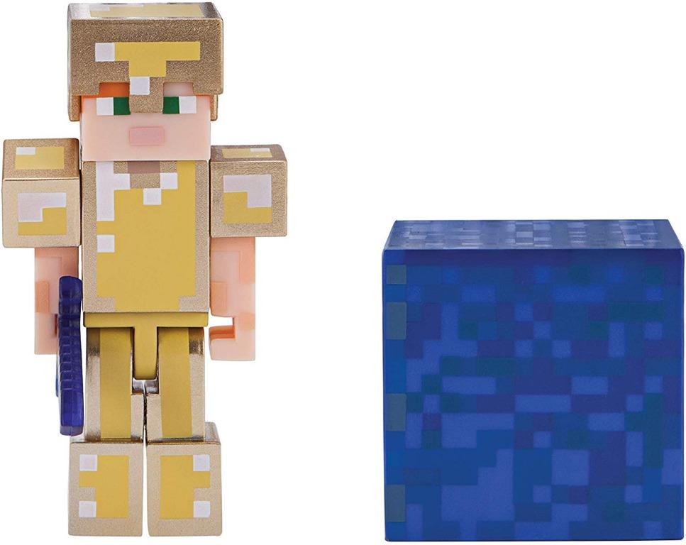 (HOT) Minecraft Alex in Gold Armor Figure Pack, Hobbies & Toys, Toys ...