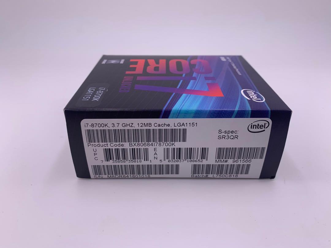 Intel i7-8700K CPU Box NEW BOX Set, 電腦＆科技, 手提電腦 - Carousell