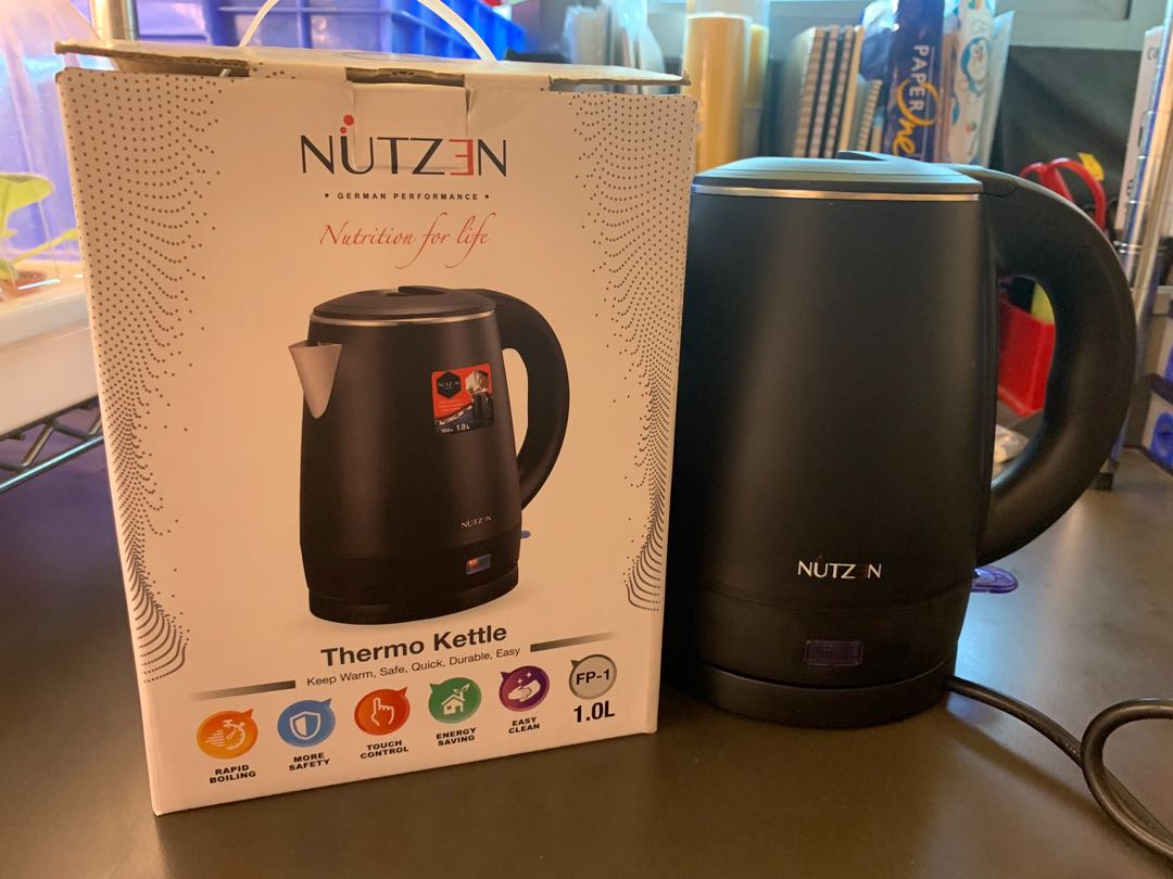 全新NUTZEN Thermo Kettle 電熱水煲 全新未用過 電壓: 220-240V 功率: 1500W, 家庭電器, 廚房電器 ...