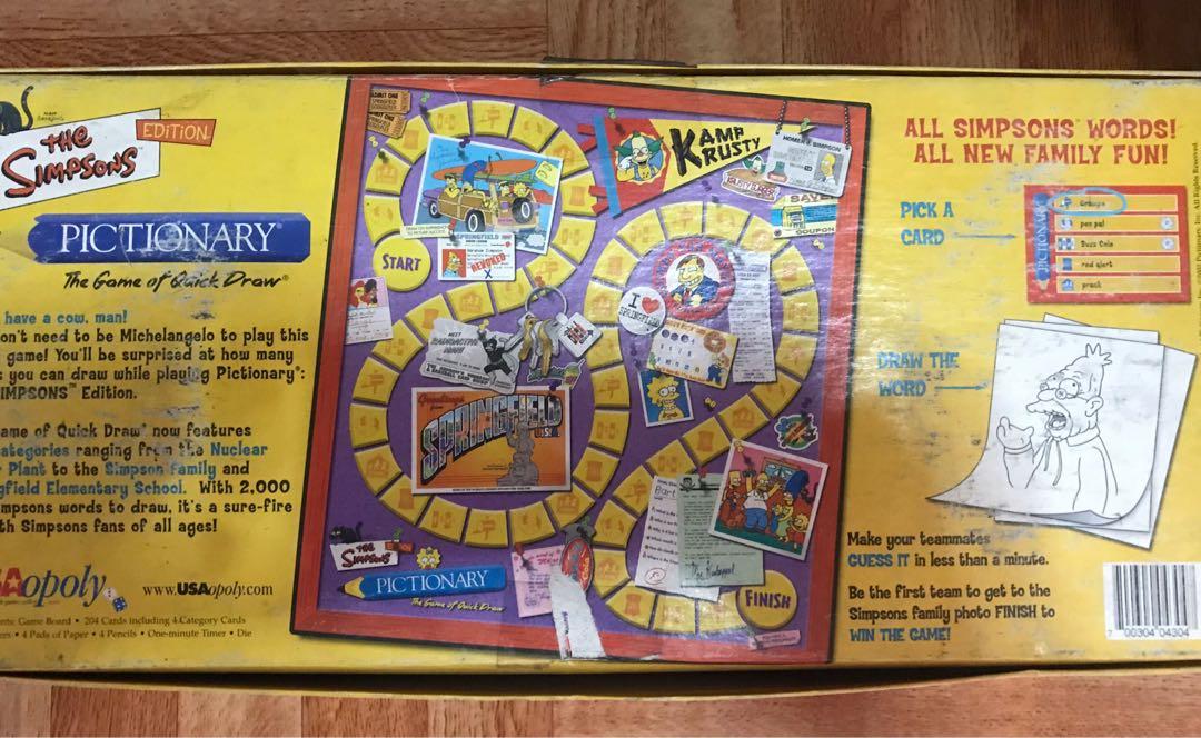 Pictionary simpsons version boardgame, Hobbies & Toys, Toys & Games on ...