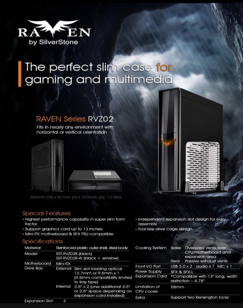 Silverstone Raven RVZ02 PC mini itx Case, Computers & Tech, Parts ...