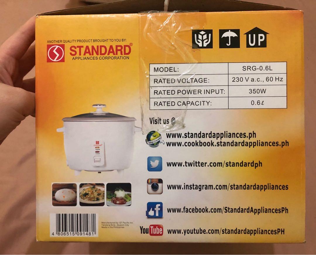Standard Rice Cooker 0.6L, TV & Home Appliances, Kitchen Appliances ...