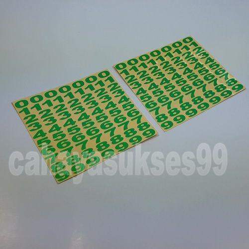 Sticker Nomor Angka Font Arial Hijau 0,9cm x 15cm Cutting Sticker Label ...