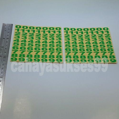 Sticker Nomor Angka Font Arial Hijau 0,9cm x 15cm Cutting Sticker Label ...