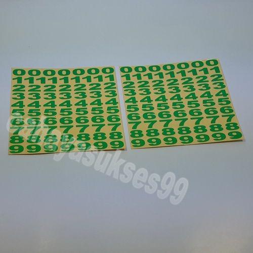 Sticker Nomor Angka Font Arial Hijau 0,9cm x 15cm Cutting Sticker Label ...