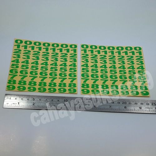 Sticker Nomor Angka Font Arial Hijau 0,9cm x 15cm Cutting Sticker Label ...