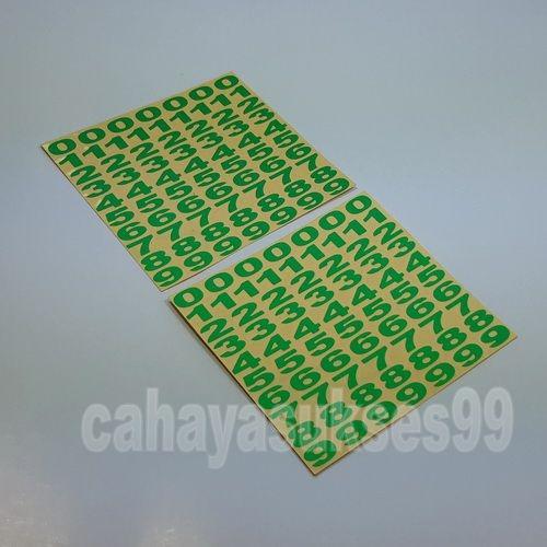 Sticker Nomor Angka Font Arial Hijau 0,9cm x 15cm Cutting Sticker Label ...