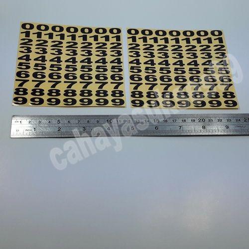 Sticker Nomor Angka Font Arial Hitam 0,9cm x 15cm Cutting Sticker Label ...